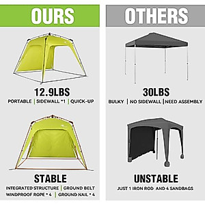 8.2'x8.2' Pop Up Canopy, 2023 Upgraded Outdoor Canopy, Portable Instant Camping Canopy, Easy Set-up Canopy with 1 Sidewall
