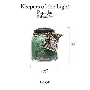 A Cheerful Giver — Balsam Fir - 34oz Papa Scented Candle Jar with Lid - Keepers of the Light - 155 Hours of Burn Time, Gift for Women, Green