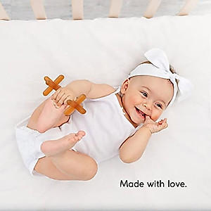 Moonjax Natural Rubber Baby Teething Toys - Baby teether for Infants, Toddlers, Newborns, CPSIA Certified