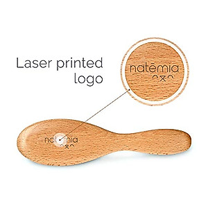 Natemia Quality Wooden Baby Hair Brush for Newborns & Toddlers | Natural Soft Bristles | Ideal for Cradle Cap | Perfect Baby Registry Gift