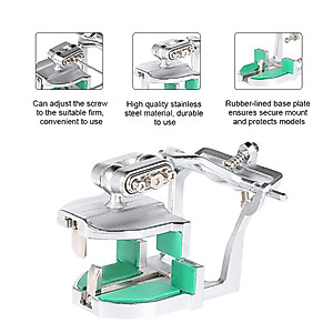 SoHome Adjustable Dental Tooth Articulator Stainless Steel Articulator for Lab Rubber-lined Base Plate Tool JT-44