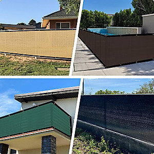 Cisvio 6ftx25ft Privacy Fence Screen Heavy Duty 170 GSM Windscreen & Dustproof Fabric Privacy Screen Covering Mesh Fencing for Outdoor Patio, Balcony, Pool Deck, Sand