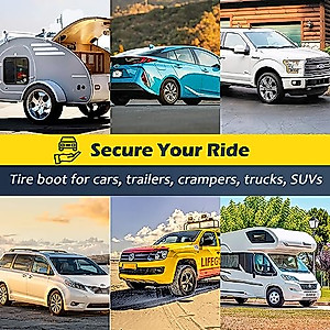 Tevlaphee Wheel Lock - Car Boot Anti-Theft Trailers Wheel Clamp Lock Parking Boot for Cars, Trucks, SUVs, Campers