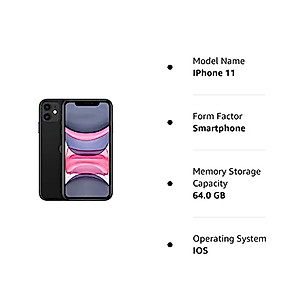 Apple iPhone 11 64GB, Black - Locked Cricket Wireless (Renewed)