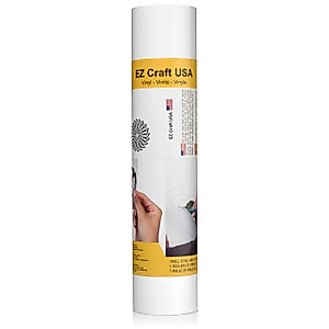 Matte White Adhesive Vinyl Roll – Huge Matte Adhesive Permanent White Vinyl Rolls – 12”x40FT White Vinyl Sheets are The Best Vynil – EZ Craft USA White Vinyl Wrap Works with Cricut and Other Cutters
