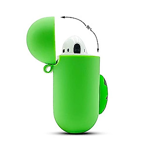 MJCMYC AirPods Case Designed for AirPods 2 & 1, AirPods Case Cover with Keychain,Soft Silicone Material for Boys and Girls,Super Hero Character Surface Earphone Case (Hulk)
