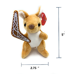 Aeisage Kangaroo 5'' Plush Toy with Boomerang, Super Soft Australian Souvenir Gift for Kids
