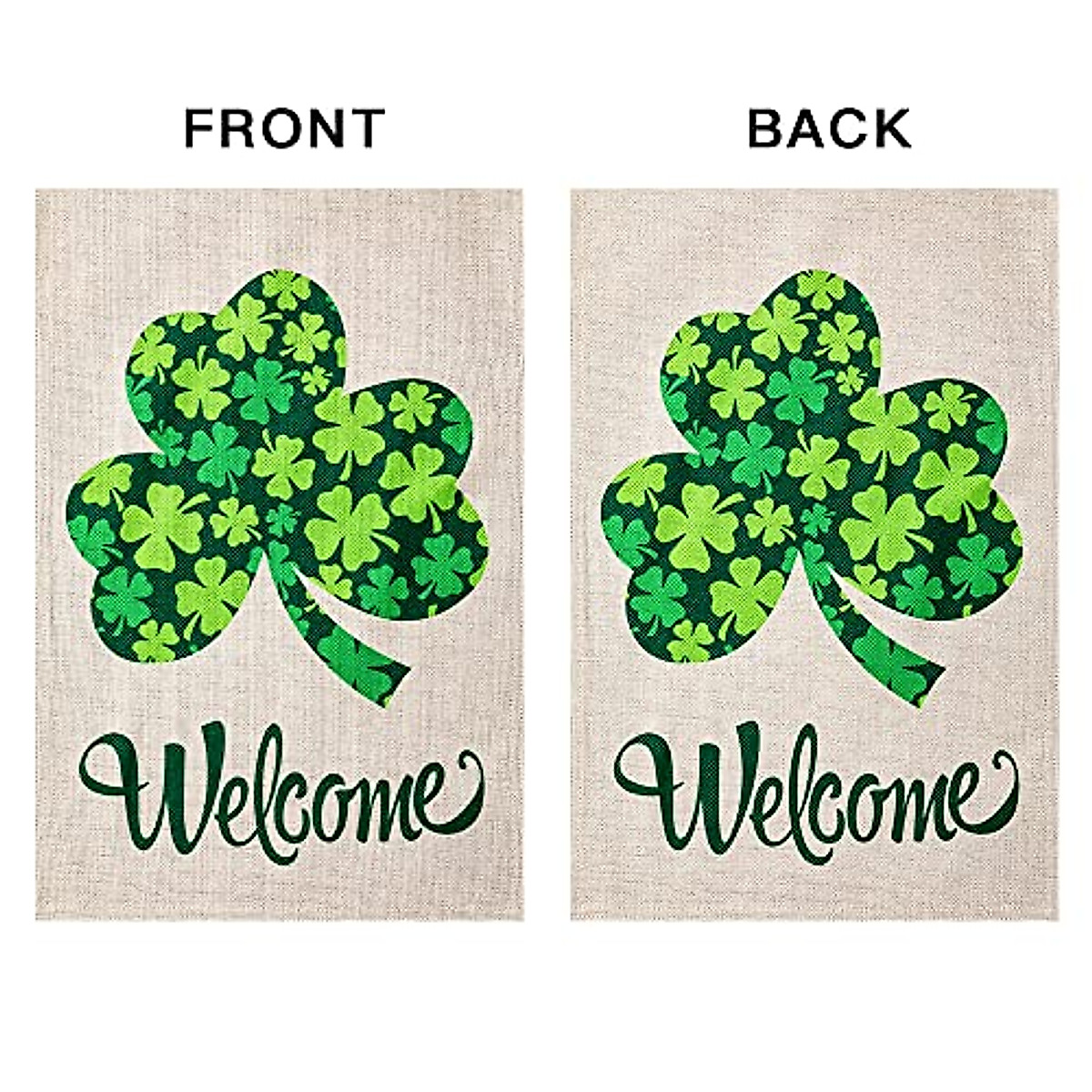 ESTTOP St Patricks Day Garden Flag, Welcome Green clover St. Pat's Decorations, Double Sided ST Patricks Day Decor, Outdoor Indoor Yard Flag 12.5x18 Inch