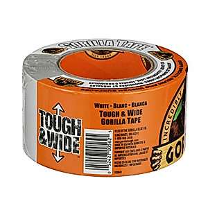 Gorilla Tough & Wide Duct Tape, 2.88" x 25 yd, White, (Pack of 4)