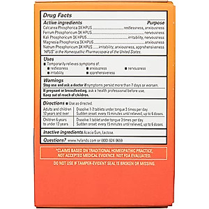 Hyland's Nerve Tonic Stress Relief Tablets, Natural Relief of Restlessness, Nervousness and Irritability Symptoms, Non-Habit Forming, 50 Count