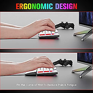 Rechargeable Wireless Keyboard and Mouse Combo with Wrist Rest Rainbow Backlight Mechanical Feel Gaming Keyboard RGB Crack Gamer Mouse Large Mice Pad for Windows PC and Desktop