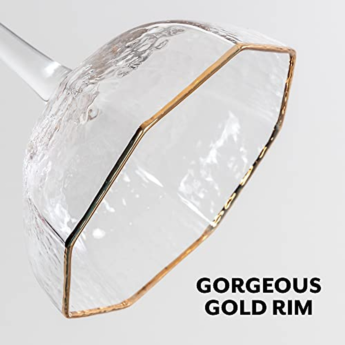 Viper Kitchen Champagne Coupe Glasses Set of 4 - Cocktail Glassware with Art Deco Gold Rim for Vintage Martini, Manhattan, or Daiquiri - Speakeasy Style Glass 5 oz