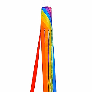 emma kites Rainbow Spiral Windsock 8 Bright Colors Spinner Backyard Porch Campsite Garden Decor 60-INCH