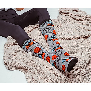 Hypnotic Socks Space Jam Unisex Athletic Crew Socks | 2 Pairs | Size 6-12,Orange