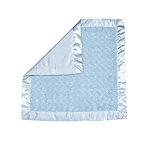 Bearington Baby Small Swirly Security Blankie (Blue) 16" x 16"