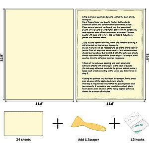 Preserve 6 X 1000 Jigsaw Puzzle Glue Sheets, 24 Sheets Puzzle Saver Peel and Stick, No Stress & No Mess Puzzle Saver Sheets, Puzzle Sticker Sheets