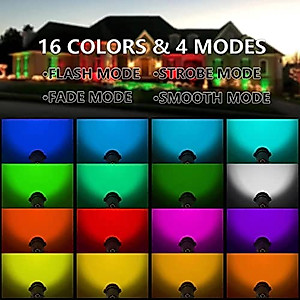 HAMVIDNE LED Spotlights Indoor Halloween Spot Lights for Plants Tree Spotlight Up Lighting with Remote, Landscape Light Plug in, Waterproof RGB Colors Changing Up Lights for Ground Garden (2Pack)