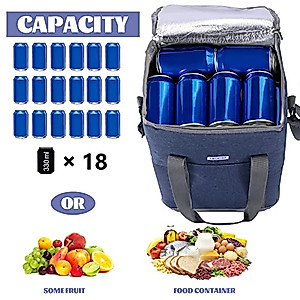 Yimieasybuy Reusable Grocery Bags, 30L Insulated Bags For Food Delivery,Food Insulated Bag，Suitable For Camping, Short Distance Travel, Grocery Transportation, Reusable Shopping Bag, Navy