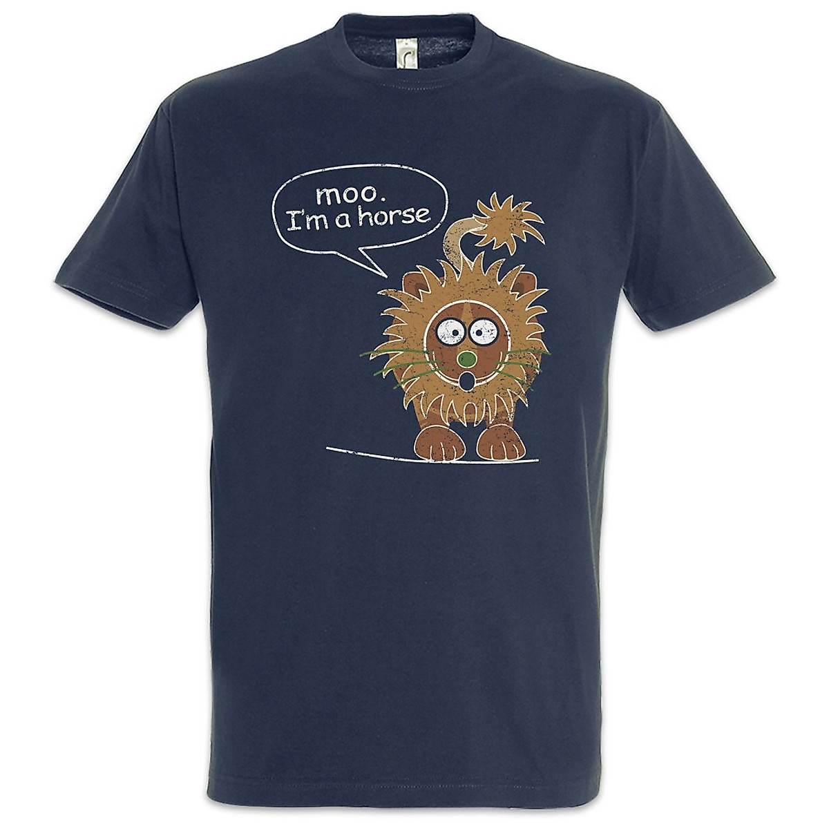 Urban Backwoods Moo I'm A Horse Men T-Shirt Blue Size XL