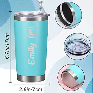 Personalized Tumblers Custom 20oz Insulated Coffee Cups Birth Flower Cup with Names Lids and Straws Customized Engraved Stainless Steel Mug Cups for Women