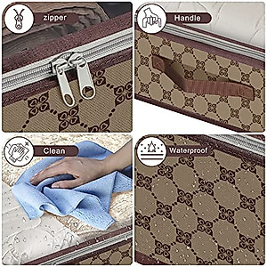 Bellzacasa 2 Pack Underbed Storage Bags 75L Foldable Clothes Bag Large Capacity Containers with Clear Lid Zippered Organizer with Handles for Clothes Blankets Bedding