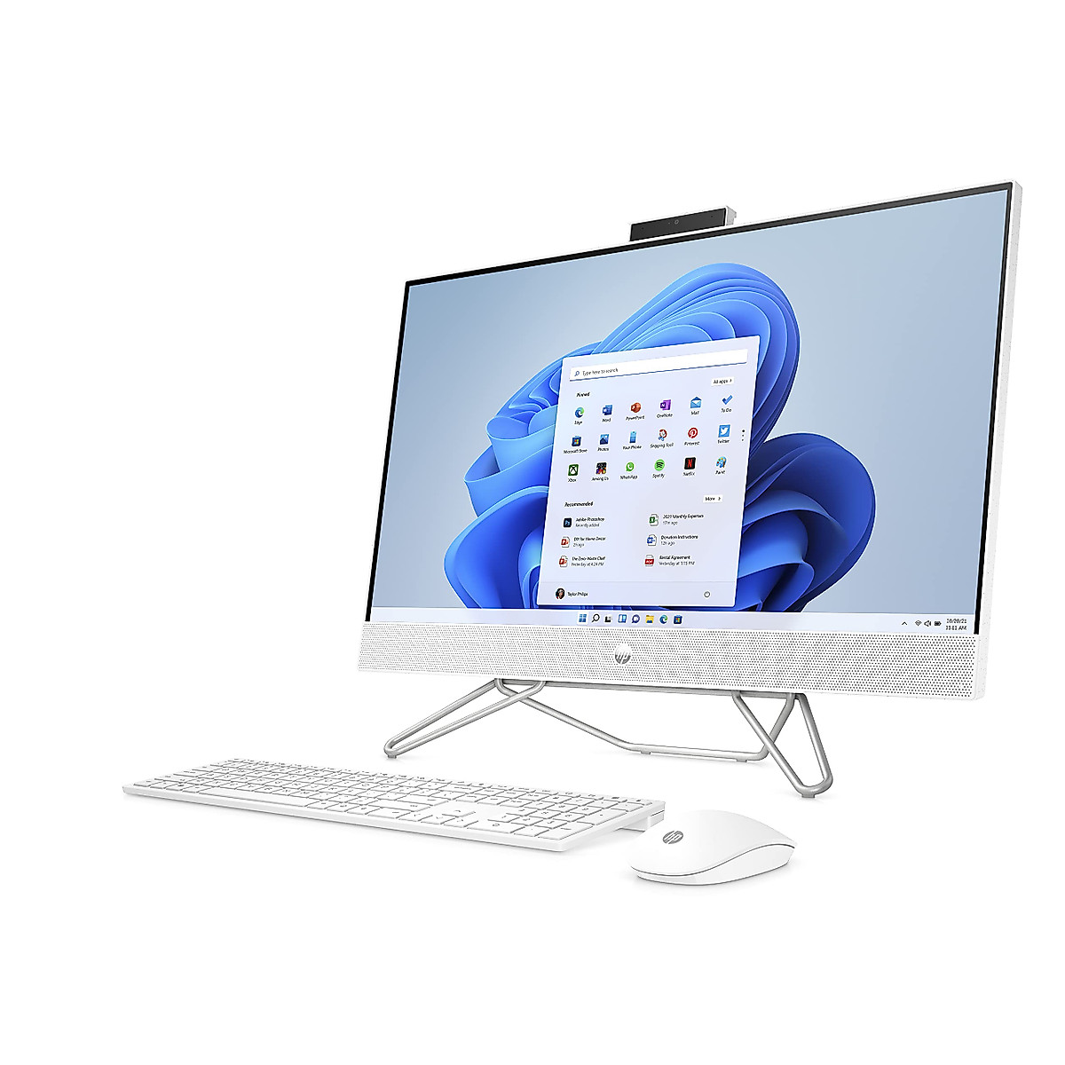 HP 27” All-in-One Desktop PC, AMD Ryzen 7 5700U, 12GB RAM, 256GB SSD & 1TB HDD, FHD IPS Display, Windows 11 Pro(27-CB0052, 2022)(Renewed)