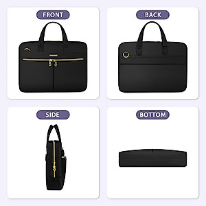 Ferkurn Laptop Bag Case 17 17.3 Inch Women Men Computer Bag for HP Envy Pavilion Omen/LG Gram/MSI/Dell XPS/Thinkpad/ASUS TUF Vivobook/Acer, Shoulder Strap Carrying Briefcase Messenger Bag, Black