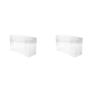 Kantek Wall Mounted Acrylic Paper Towel Dispenser Holder, for Use in Food Service, Healthcare, Bathroom, 11.5" x 4.2" x 6.75", Clear (Pack of 2)