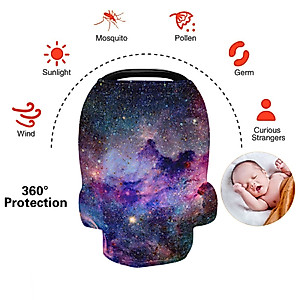 Nursing Cover Breastfeeding Scarf Space Galaxy- Baby Car Seat Covers, Infant Stroller Cover, Carseat Canopy(57)