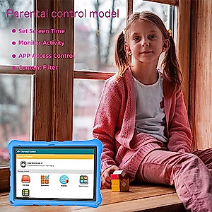 Kids Tablet 10 inch, Android 11 Tablet for Kids, 32GB ROM+2GB RAM, 1.5GHz Quad-core Toddler Tablet, 1280x800 IPS HD Eye-Care Touch Screen, 6000mAh Battery, 8MP Camera Tablets PC with Kid-Proof Case.