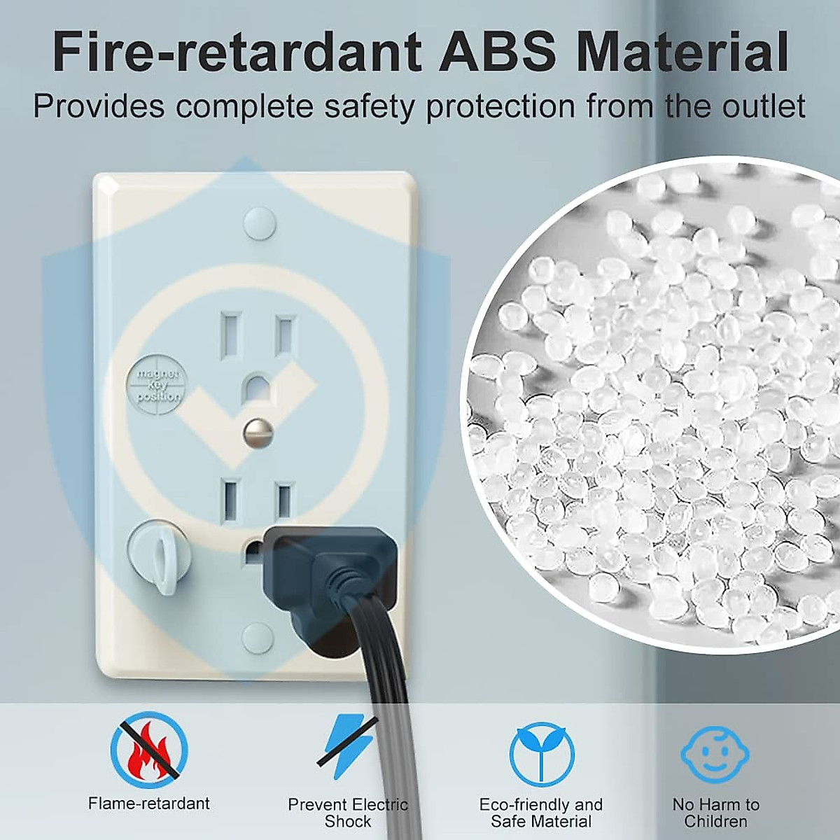 Magnetic Self-Closing Outlet Cover AOSITE 6 Pack Outlet Covers Baby Proofing Safety Cream White Power Plug Protectors with Screw Childproof Outlet Cover for Baby Safety, 10 Pack Outlet Plug Covers