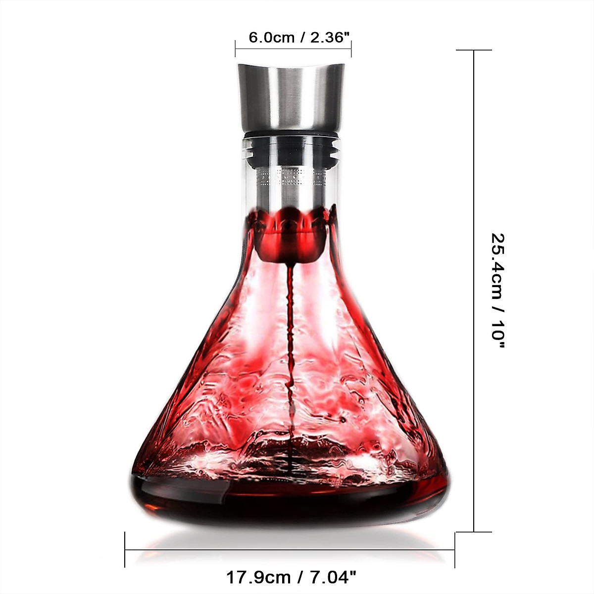 Wine Decanter Red Wine Decanter Wine Decanter With Aerator, High Borosilcate Glass Mateial,Red Wine Decanters And Carafes with Built In Aerator,Wine Gift, 1500ml/50.7oz (full capacity)