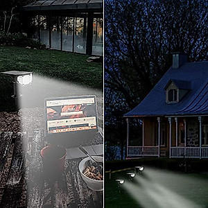 Solar Spotlights Outdoor Solar Landscape Lights Dusk to Dawn Outdoor 19 LED 2-in-1 Adjustable Solar Uplights Outdoor Solar Wall Lights Outdoor for Yard Garden Driveway Walkway Cold White