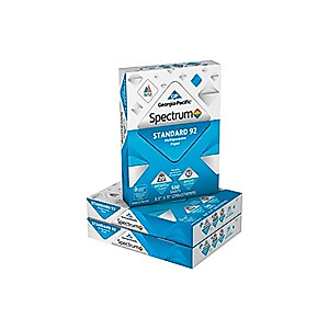 Georgia-Pacific Spectrum Standard 92 Multipurpose Paper, 8.5 x 11 Inches, 1 box of 3 packs (1500 Sheets) (998606)