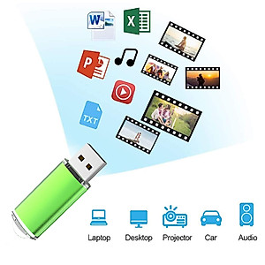 10Pcs 8GB Flash Drives, Alihelan USB 2.0 Thumb Drive Bulk Memory Stick Jump Drive Pen Drive Zip Drive for Data Storage File Sharing (10 Pack, Multicolor, 8G)