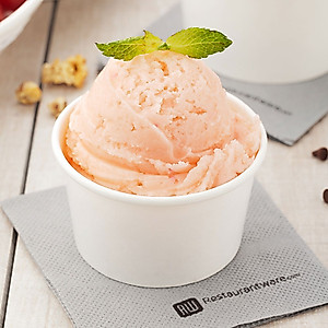 Coppetta 3-Ounce Dessert Cups, 200 Disposable Ice Cream Cups - Lids Sold Separately, Heavy-Duty, White Paper Frozen Yogurt Bowls, For Hot And Cold Foods, Perfect For Gelato Or Mousse - Restaurantware