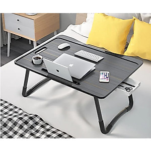 Foldable Laptop Desk for Bed, Laptop Bed Tray Table, Lap Desk for Laptop, Laptop Stand, Laptop Bed Desk Tray, Portable Foldable Desk, Tray Table, Foldable Lap Desk Tray with Cup Holder and Drawer