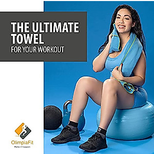 OlimpiaFit Quick Dry Towel - 3 Size Pack of Lightweight Microfiber Travel Towels w/Bag - Fast Drying Towel Set for Camping, Beach, Gym, Backpacking, Sports, Yoga & Swim Use﻿ (GREY)