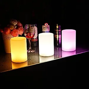 AMZSTAR LED Mood Lights, Cylinder Led Light with Remote Indoor and Outdoor Use 16 Color Changing Dimmable Led Pond Light Mood Light for Garden Party Decoration(Cylinder 10x10x15cm)