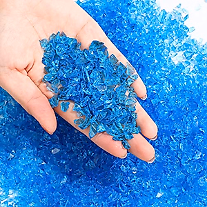 Crushed Glass for Crafts Broken Glass Pieces Decorative Reflective Tempered Crushed Mirror Pieces Vase Filler Crush Glass for Vase Pool, Bar, Fish Tank, Garden Decoration (Aqua Blue,2 Pound)
