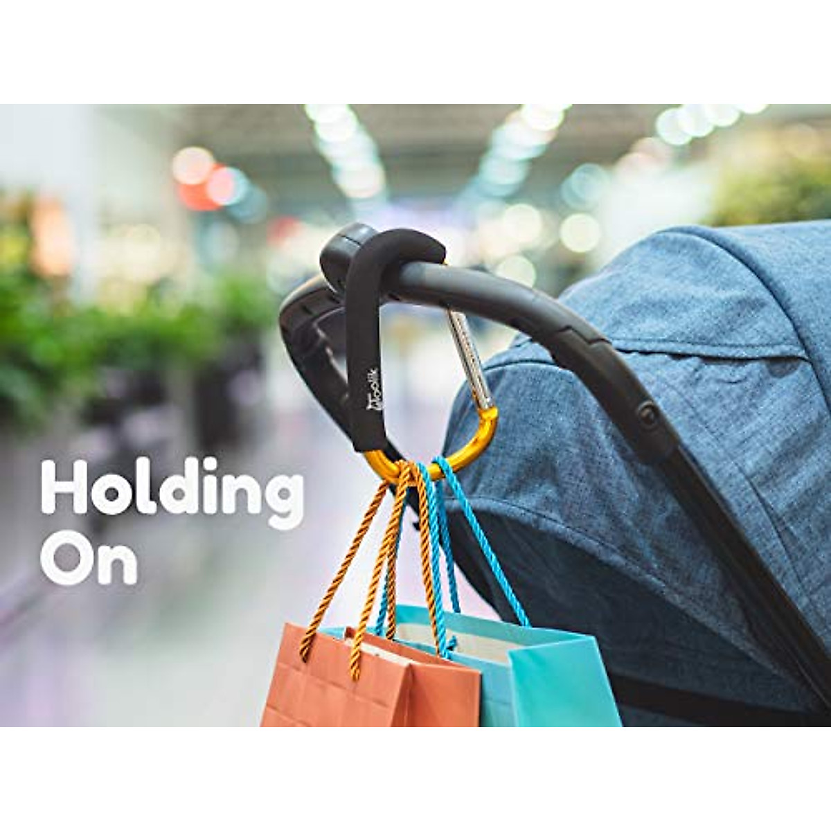 Toolik X-Large Baby Stroller Organizer Hook Clip for Hanging Diaper Bags (Gold)