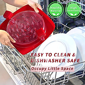 Updated Chicken Shredder, Multifunctional Meat Shredder, Chicken Shredder Tool for Beef Pork Chicken Vegetables Hard Cheese - Reasonable Designed, Works and Clean Easily, Food Grade Material (Red)