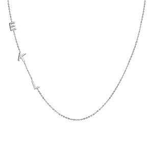 AILIN Custom Dainty Sideways Initial Necklace 925 Sterling Silver Personalized Alphabet 26 A-Z Letter Pendant Birthday Christmas Gifts For Women Mother