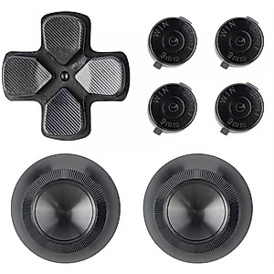 Yiootop Metal Aluminum Alloy Buttons for Playstation 5 Controller Thumbsticks Bullet D-pad Mod Buttons Replacements Kits for PS5 Controller (Chrome Rose-Bengal)