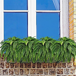 KEGYYLE Fake Ferns - Set of 2 Artificial Fern,35 Leaves for Each Bouquet - Indoor/Outdoor Faux Boston Fake Fern Bush Plant for Home, Office, Garden Decoration.33Inch…
