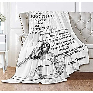 Launchigo Customized to My Brother Blanket Soft Sherpa Throw Blanket for Christmas, Birthday, Graduation, Thanksgiving & Christmas Gift. (to My Brother-from Brother 04, 30"X40") Baby Blanket.