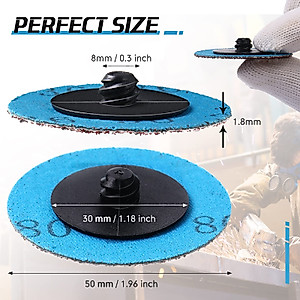 250 Pcs Mix Roll Lock Discs Set 36 60 80 120 240 Grit 2 Inch Sanding Discs Die Grinder Accessories Aluminum Oxide Surface Conditioning Discs for Surface Prep Polish Burr Paint Removal