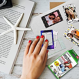 Fujifilm Instax Mini Film - Fuji Film Instant Film - Twin Pack (20 Sheets) - Bundled with Moshify 20 Colorful Sticker Frames