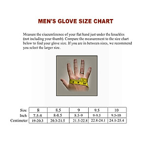 Elma Men Touchscreen Winter Leather Gloves Lining Cashmere (9, Black, EM011NR1)