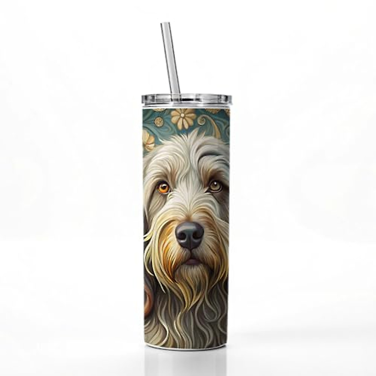 Spinone Italiano Dog Art Nouveau Skinny Tumbler 20oz with Straw Insulated Water Bottle Gift